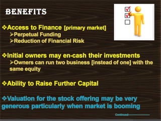 Benefits of listing | PPT