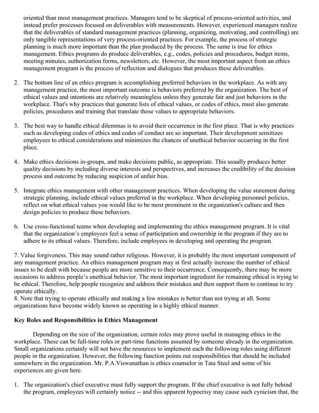 Benefits Of Managing Ethics In The Workplace Benefits Of Managing Ethics In The Workplace