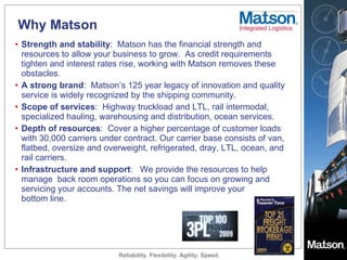 Benefits Of Matson Agency | PPT | Logistics and Transportation Industry ...