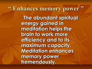 Benefits of meditation | PPT