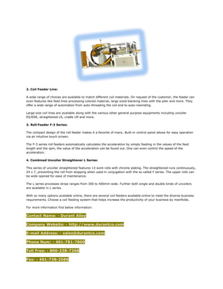 Benefits of Most Widely Used Coil Feeding Systems | PDF | Business and ...