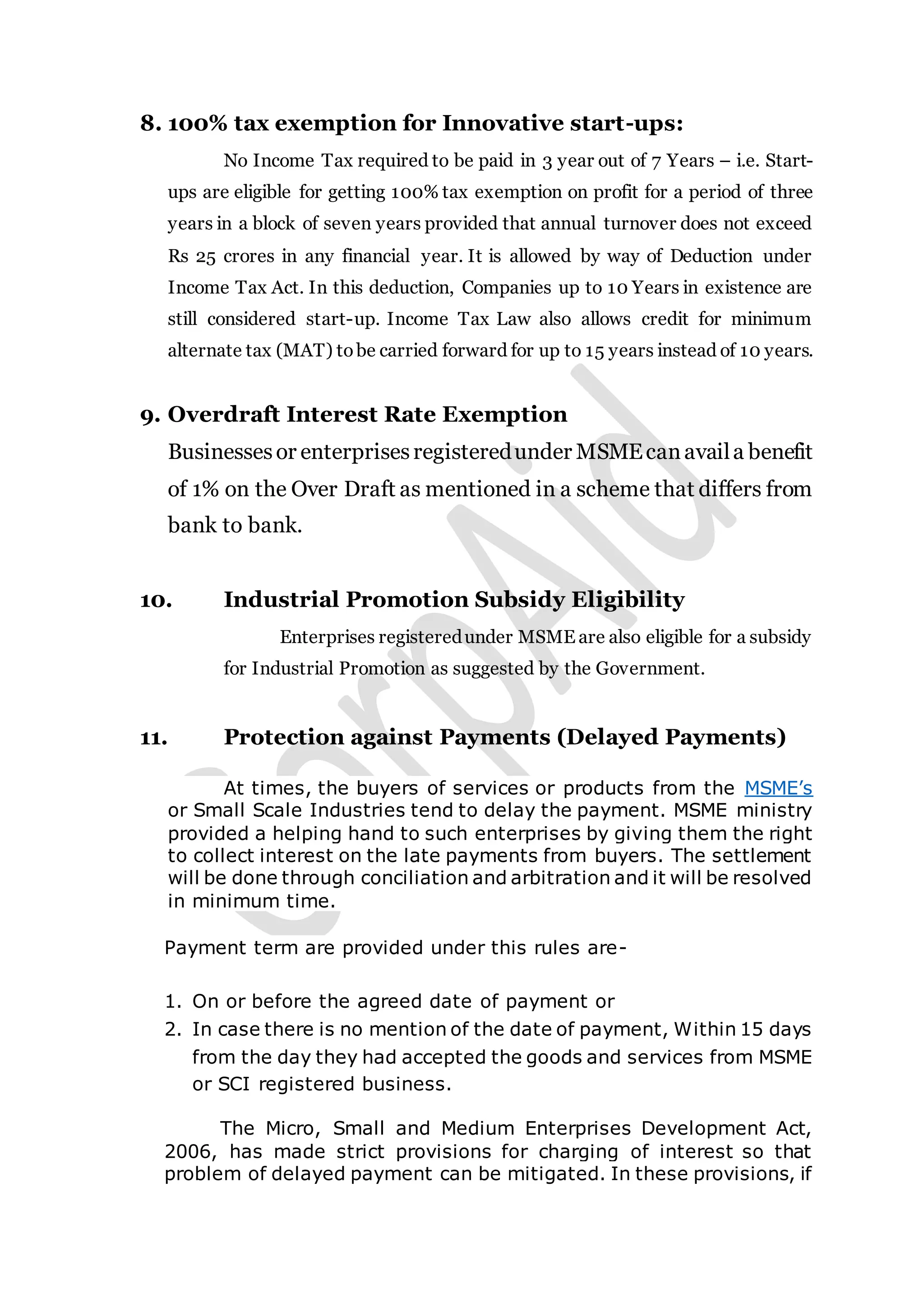 Benefits of msme | DOCX