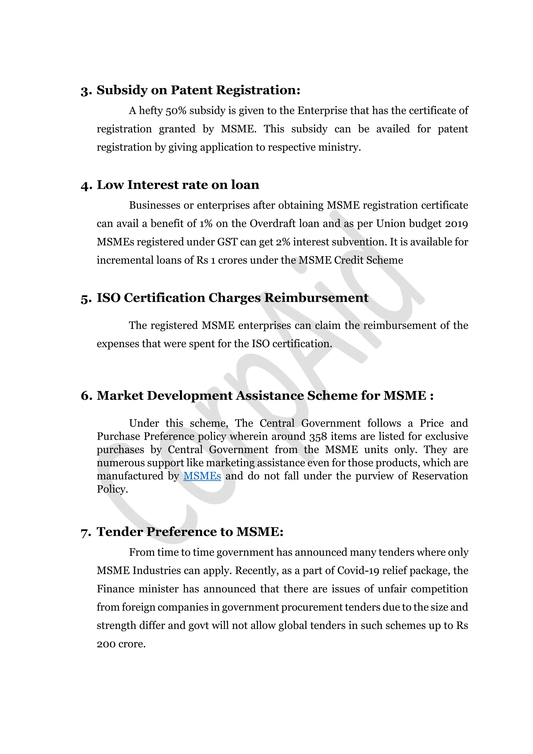 Benefits of msme | PDF