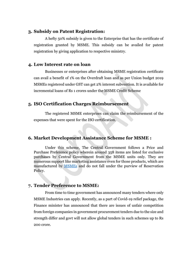 Benefits of msme | PDF