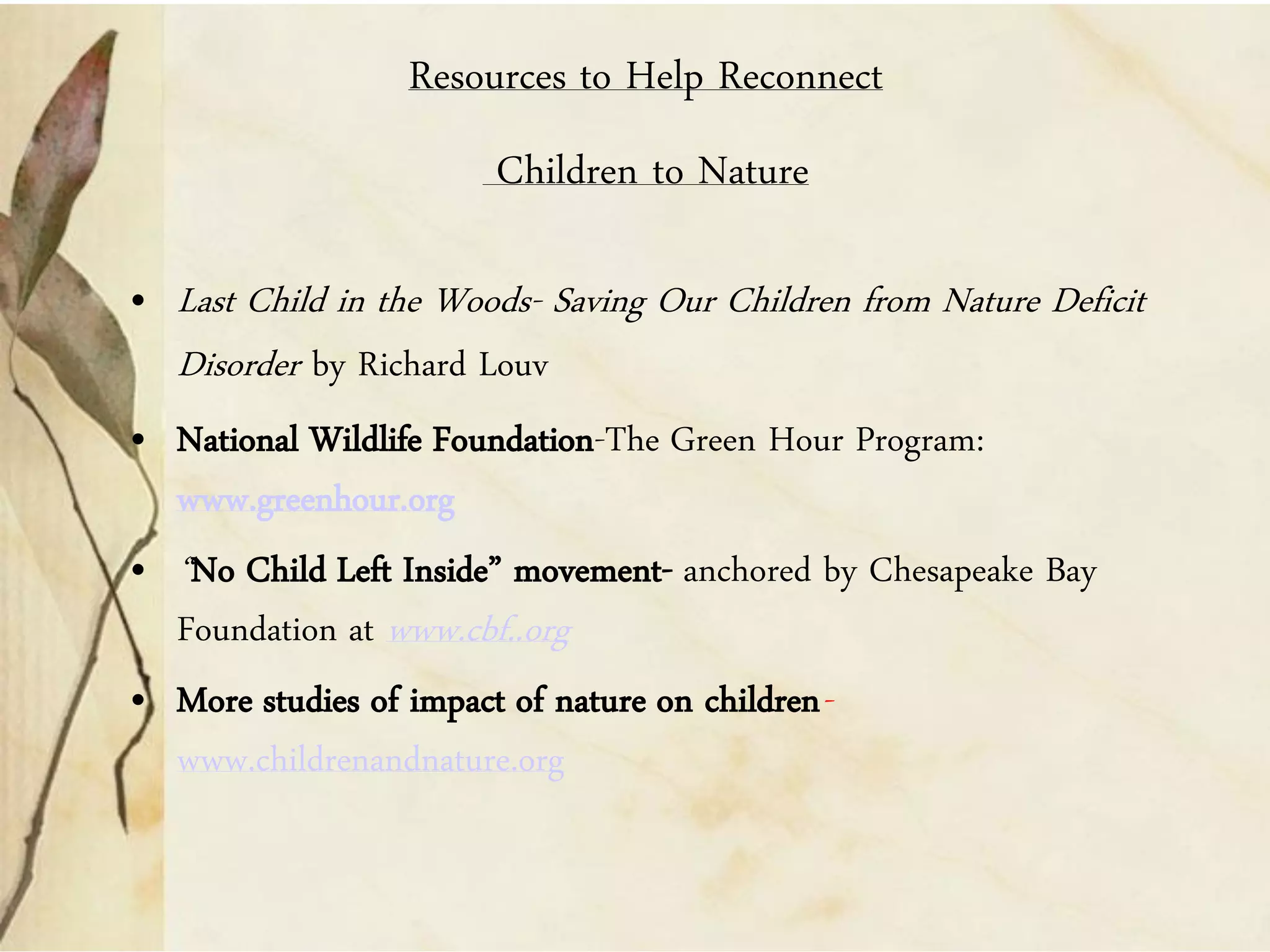 Benefits of Nature for Children | PDF