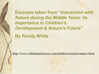 Benefits of Nature for Children | PDF
