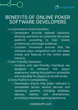 Benefits of Online Poker Software Developer | PDF