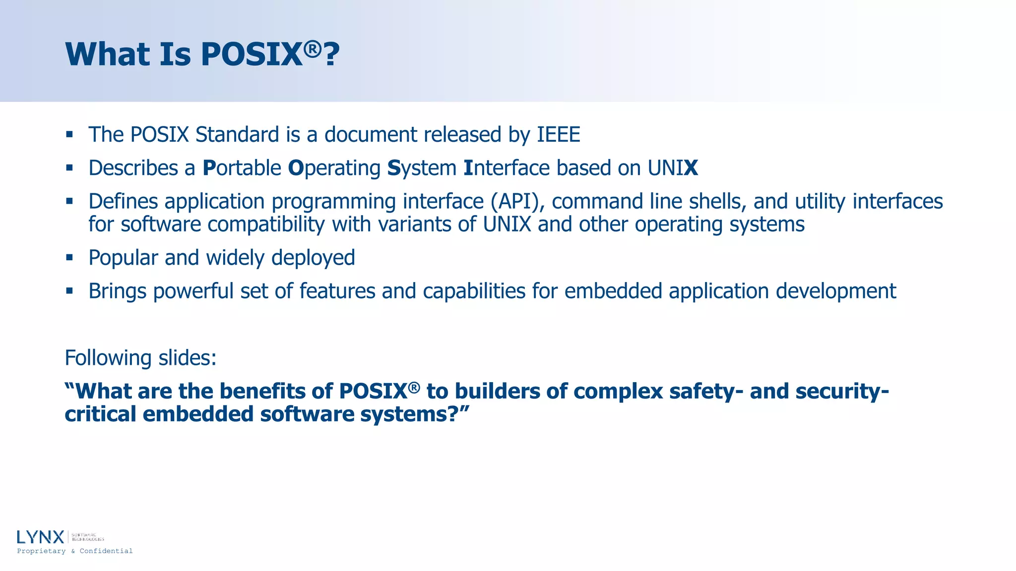 The Benefits of POSIX | PPTX