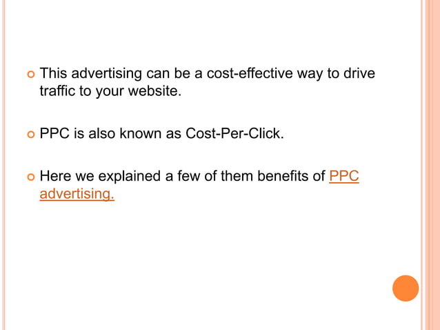 Benefits of PPC Advertising | PPT