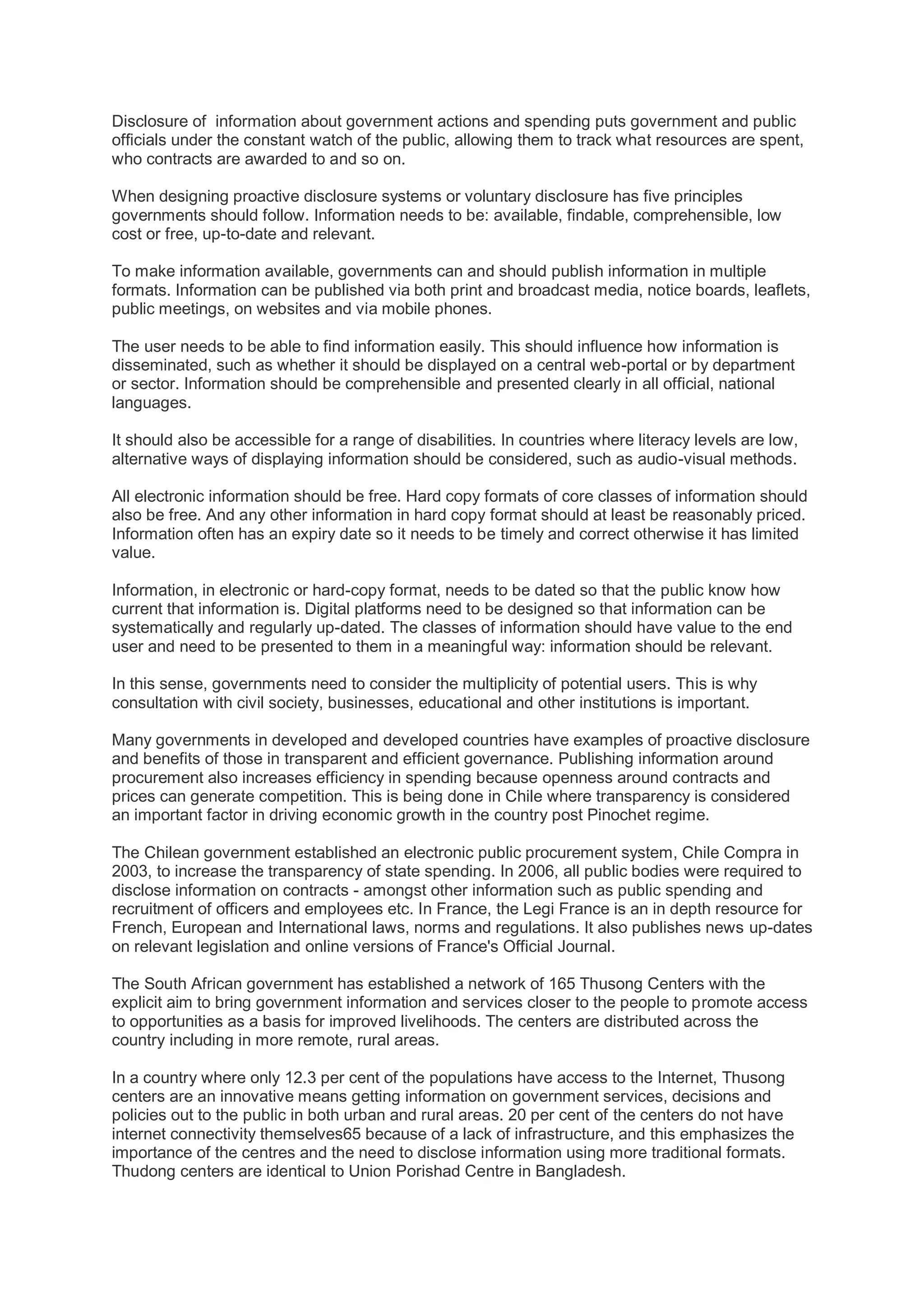 Benefits of proactive disclosure | PDF