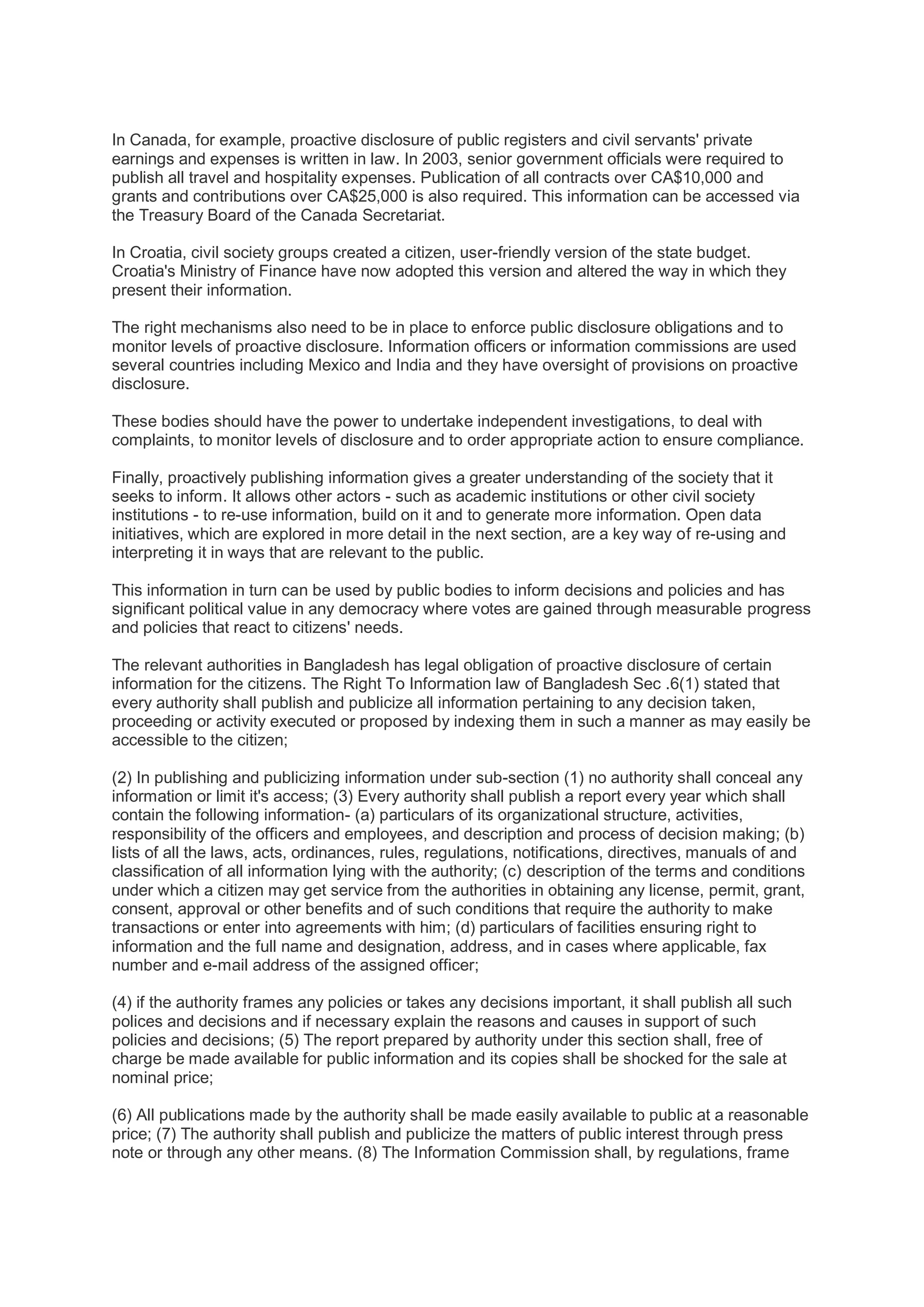 Benefits of proactive disclosure | PDF