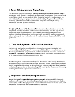 Benefits of Professional Assignment Help.pdf