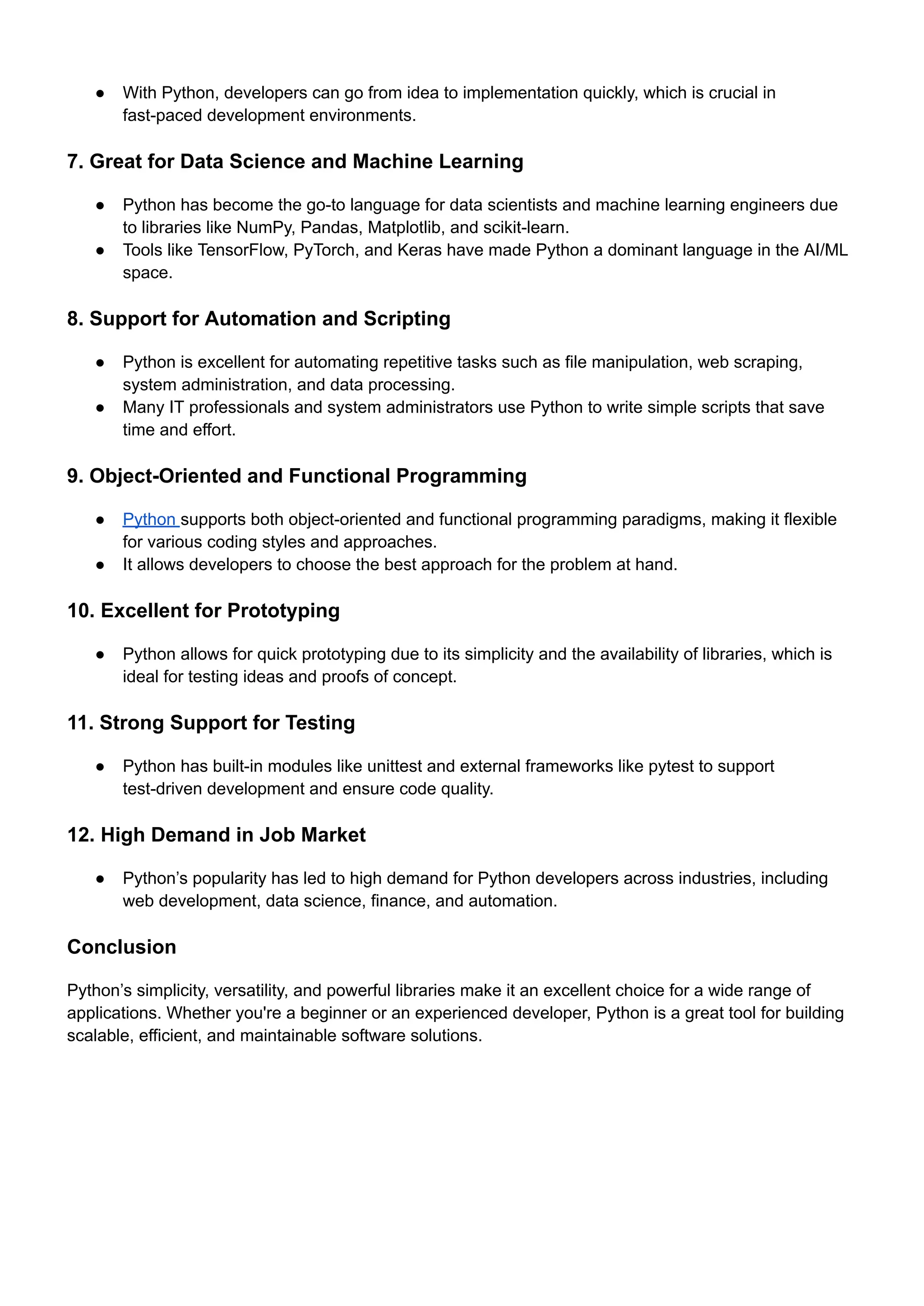 Benefits of Python - 10 Reasons why Programmer | PDF