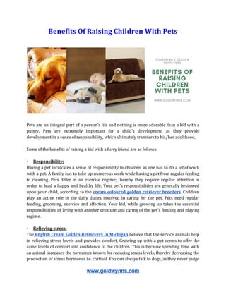 Benefits of raising children with pets | PDF