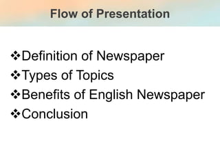 Benefits of reading english newspaper | PPTX