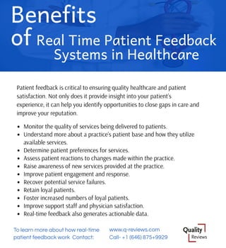 Benefits of Real Time Patient Feedback Systems in Healthcare | PDF