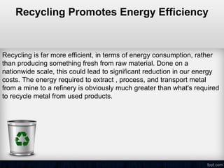 Benefits of recycling | PPT