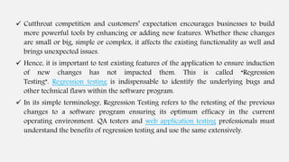 Benefits of regression testing | PPT