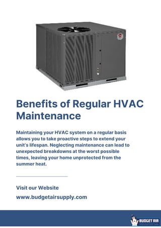 Benefits of Regular HVAC Maintenance | PDF