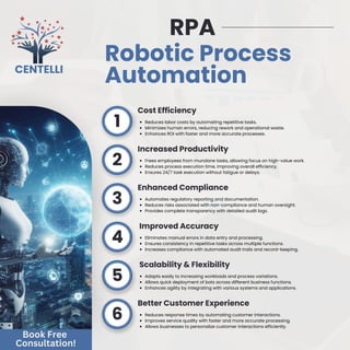 Benefits of Robotic Process Automation - Centelli | PDF