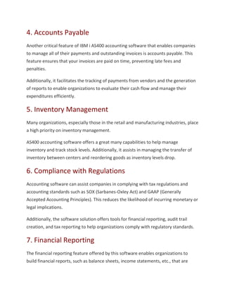 Benefits of Running Accounting Software on AS400 Operating System | PDF