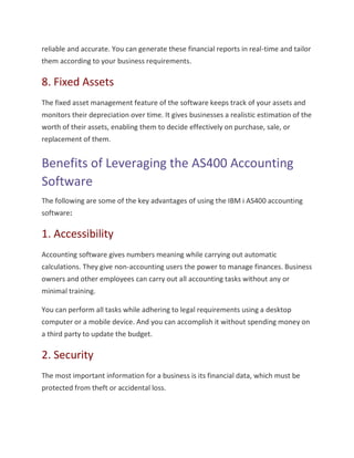 Benefits of Running Accounting Software on AS400 Operating System | PDF