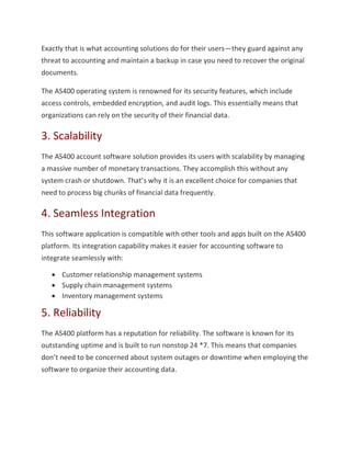 Benefits of Running Accounting Software on AS400 Operating System | PDF