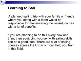 Benefits of Sailing As Recreational Therapy | PPT