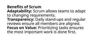 Benefits of Scrum in an agile methodology | PPTX