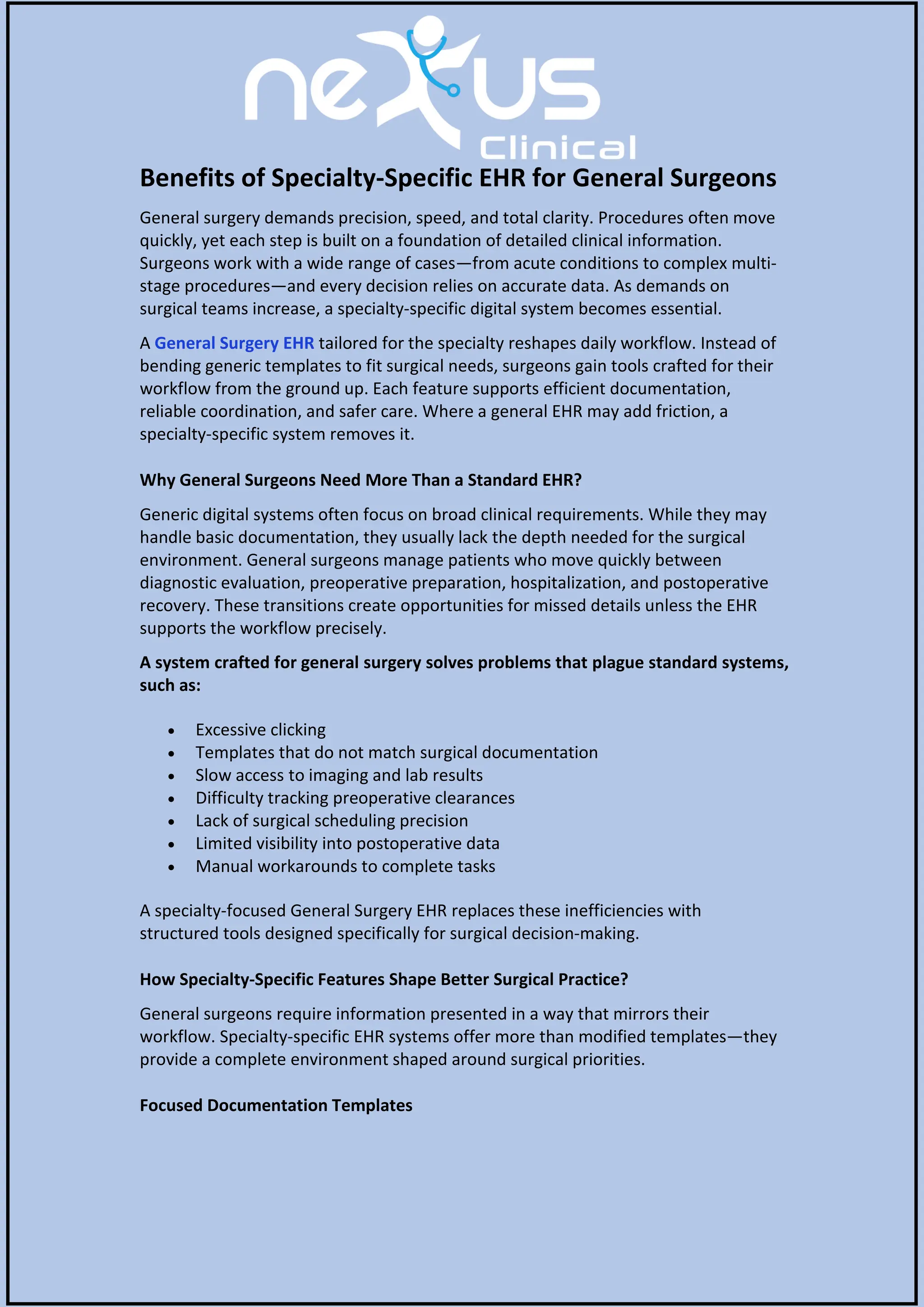 Benefits of Specialty-Specific EHR for General Surgeons | PDF