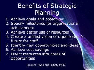 Benefits of Strategic Planning | PDF