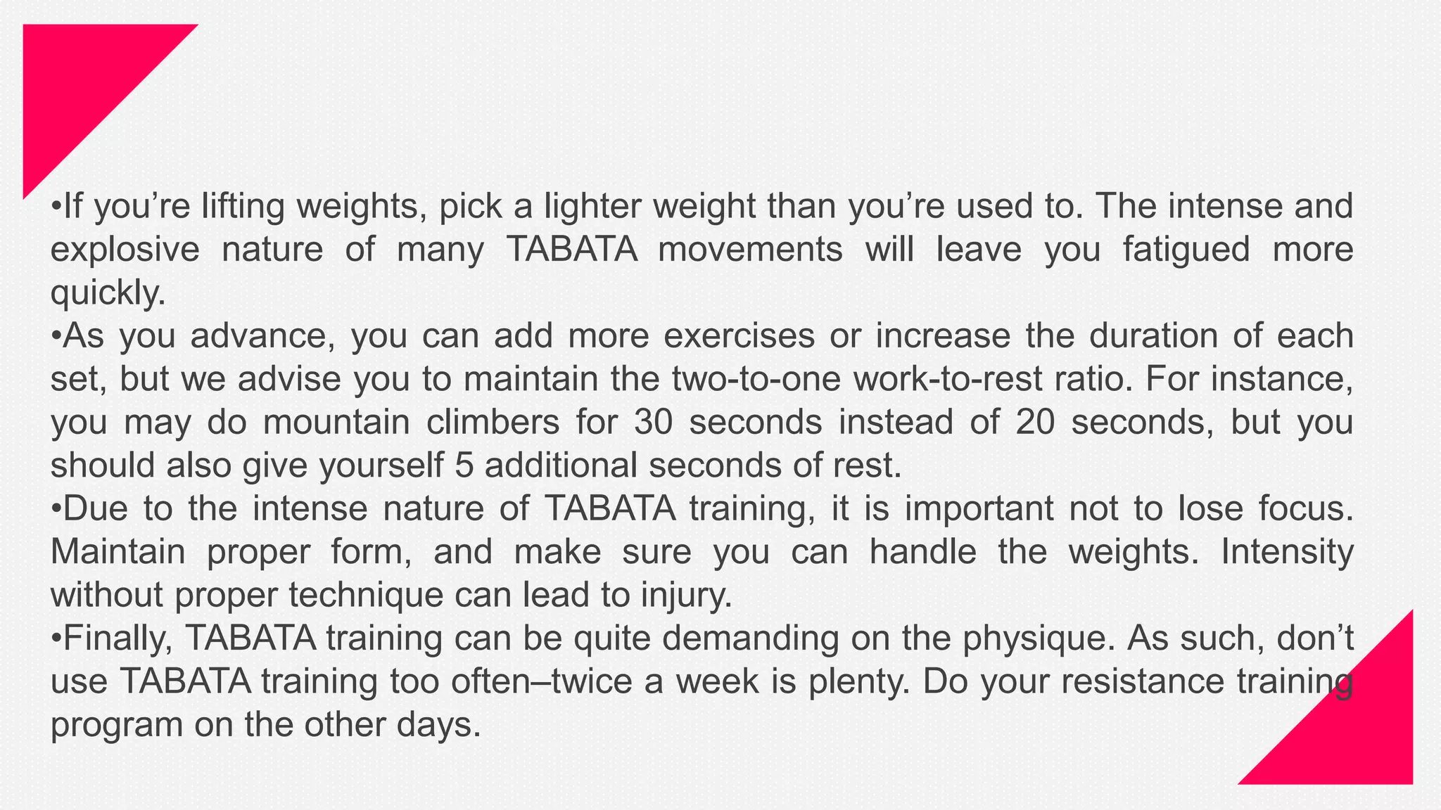 Benefits of tabata training | PPTX