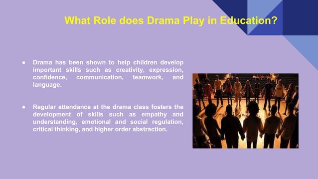 Benefits of Theatre and Drama in Classroom.pptx | Early Childhood Education | Education