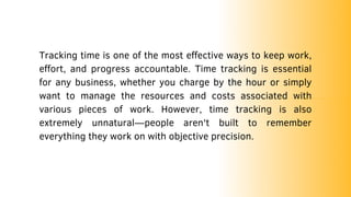 Benefits of time tracking clockly by 500apps | PDF