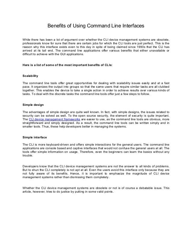 Benefits of Using Command Line Interfaces