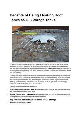 Benefits of Using Floating Roof Tanks as Oil Storage Tanks (1).docx