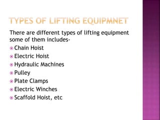 Benefits of Using Lifting Equipment | PPTX