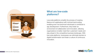 Benefits of Using Low Code Platforms for Your Business | PDF