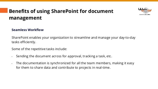 Benefits of using SharePoint for document management _ Web Synergies | PPT