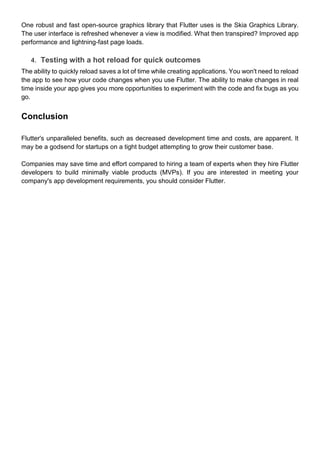 Top Benefits of Flutter App Development Services - An Insightful Blog | PDF