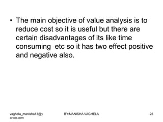 Benefits of value analysis | PPSX