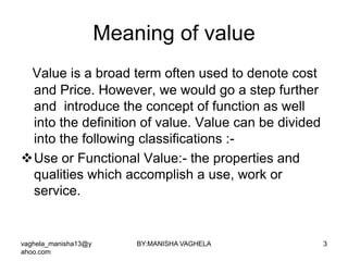 Benefits of value analysis | PPSX