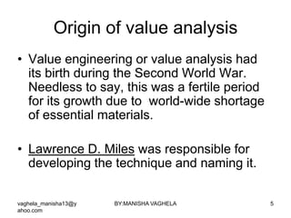 Benefits of value analysis | PPSX