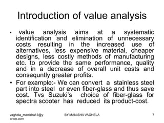 Benefits of value analysis | PPSX
