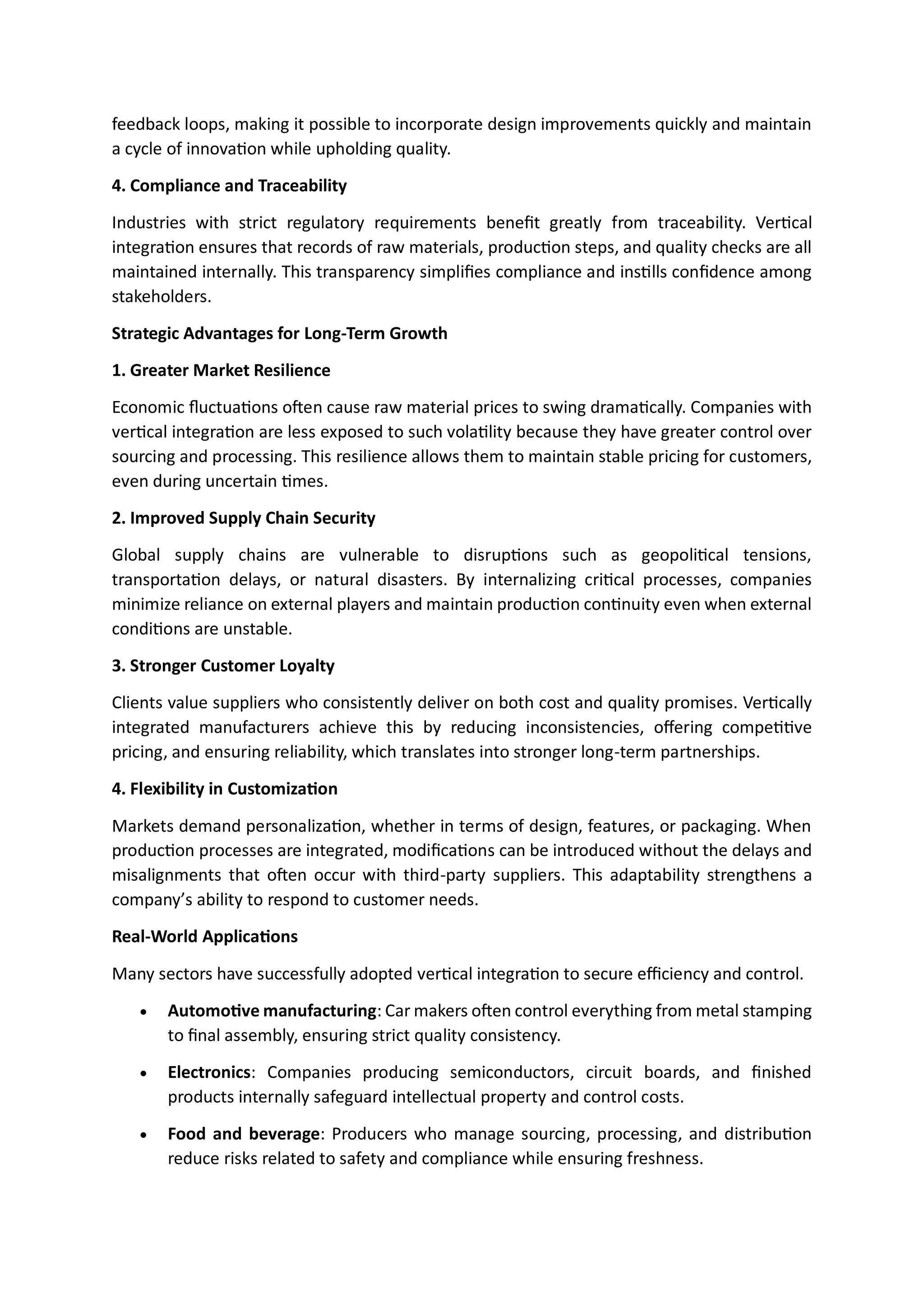 Benefits of Vertically Integrated Manufacturing for Cost Efficiency and Quality Control | PDF