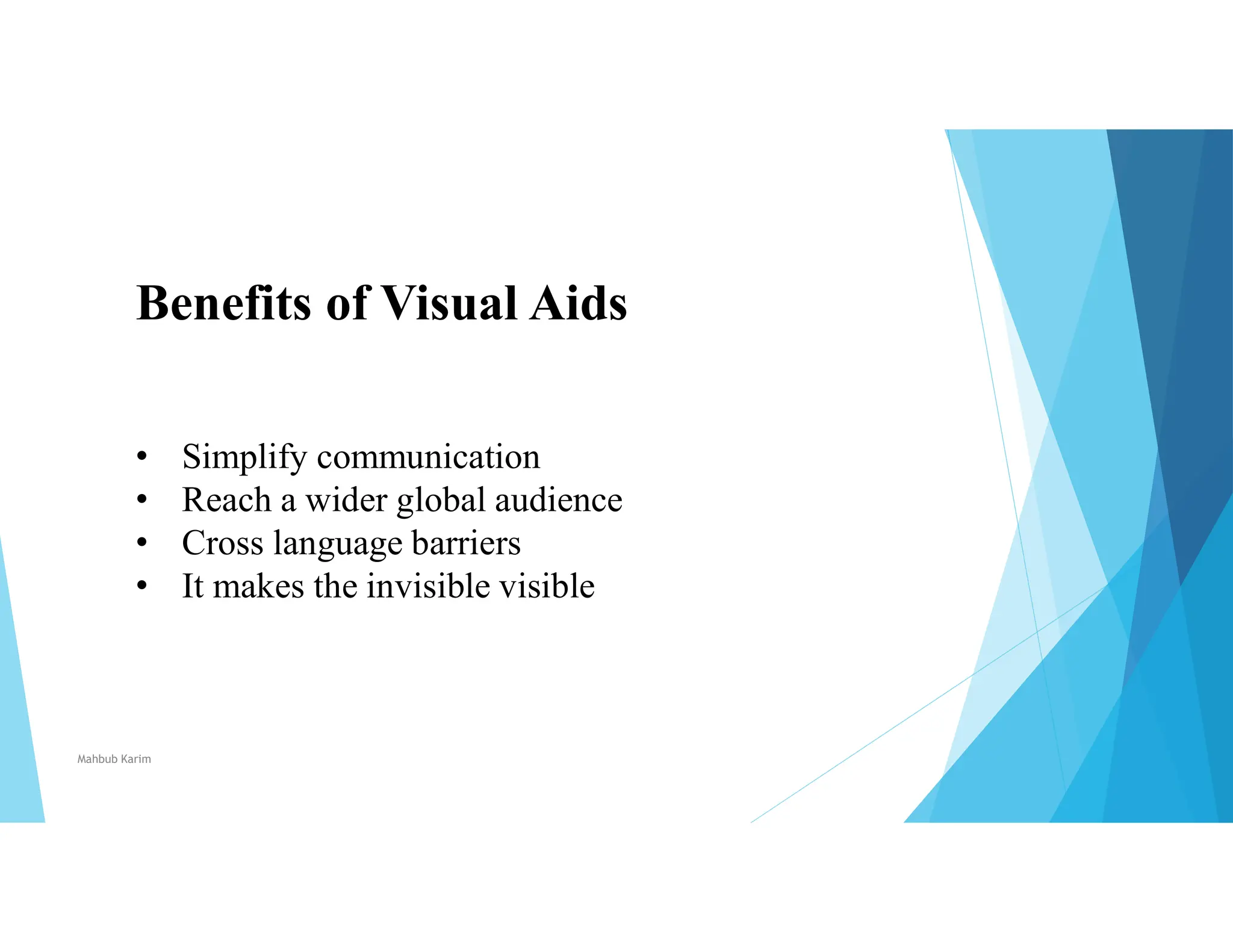 Benefits of Visual Aids(Covering the benefits of visual aids in a ...