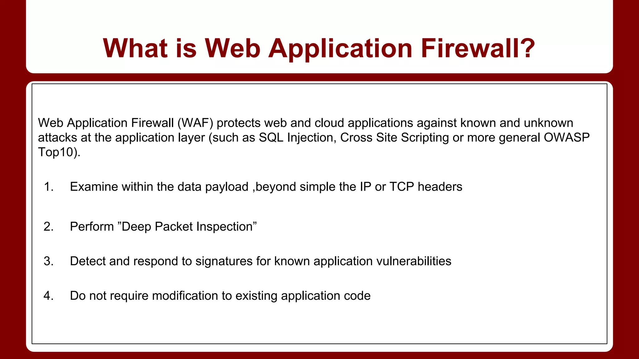 Benefits of Web Application Firewall | PPT