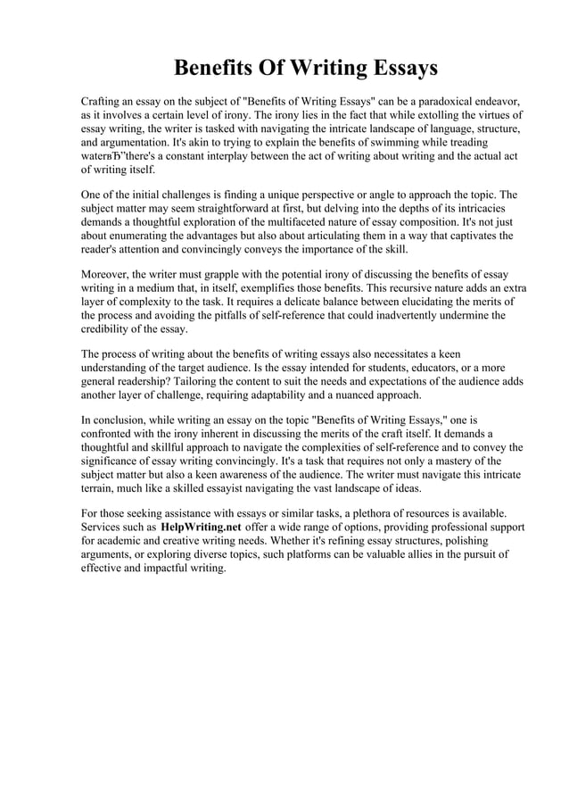 Benefits Of Writing Essays. Advantages And Disadvantages Essay Topics ... Benefits Of Writing Essays. Advantages And Disadvantages Essay Topics ...