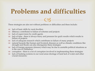 Benefits,problems and difficulties of rural development | PPT