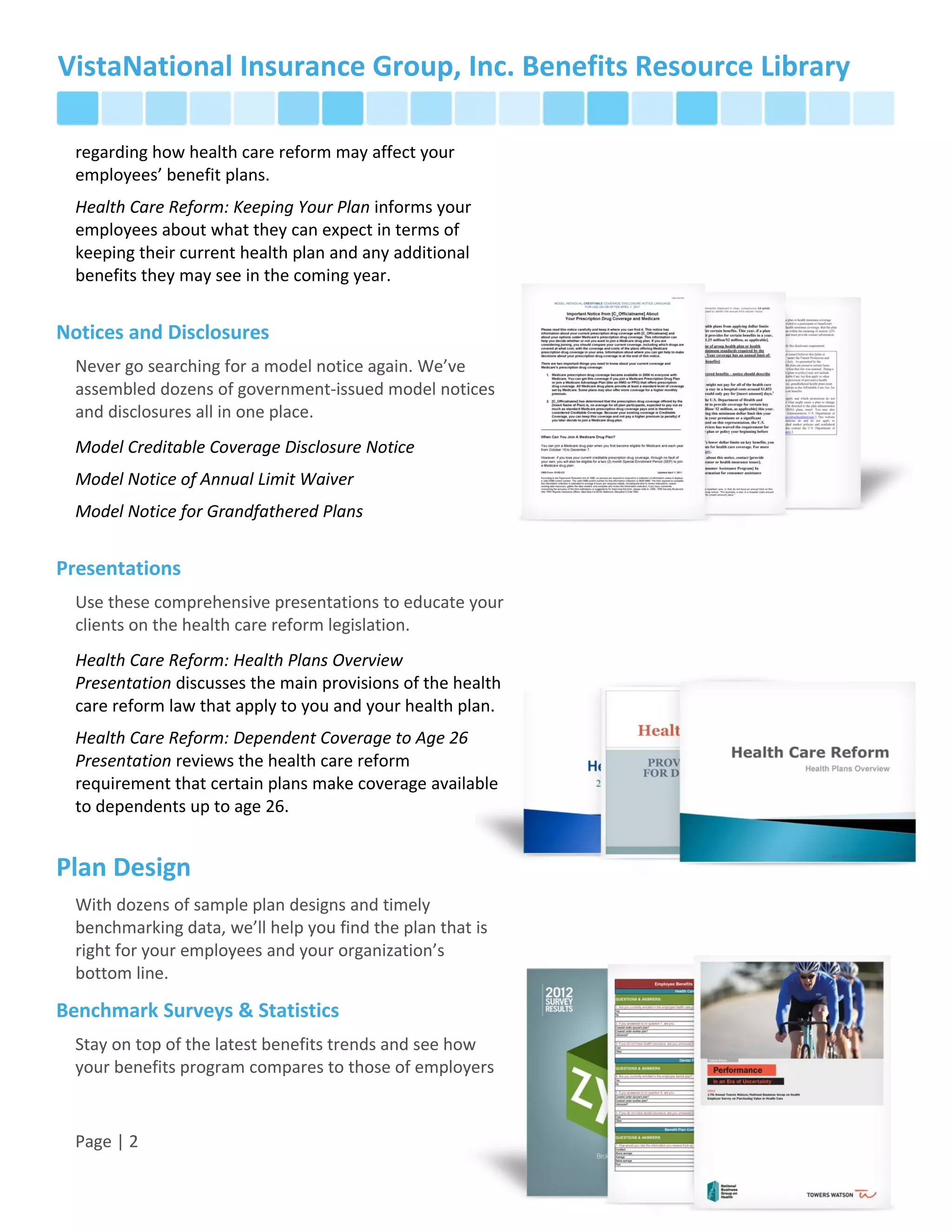 VistaNational Resource Library | DOC | Health Insurance | Insurance